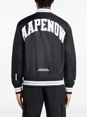 AAPE BY *A BATHING APE Logo-appliqué Bomber Jacket - Black