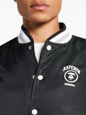 AAPE BY *A BATHING APE Logo-appliqué Bomber Jacket - Black