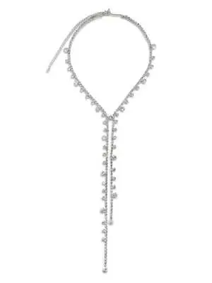 HZMER JEWELLERY Crystal-embellished Lariat Necklace - Silver