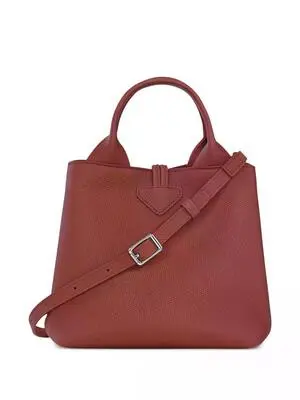 Longchamp Le Roseau Leather Tote Bag - Red