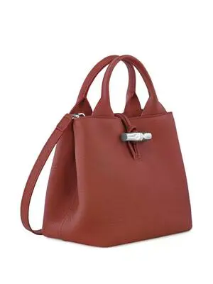 Longchamp Le Roseau Leather Tote Bag - Red