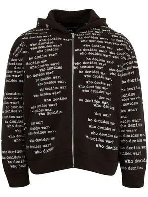 WHO DECIDES WAR Scripture Zip-up Hoodie - Black