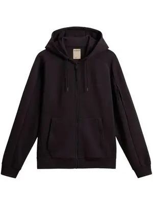 Woolrich Logo-print Zip-up Hoodie - Black