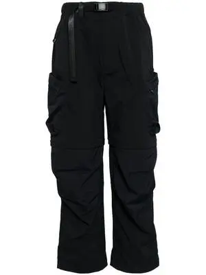 SPOONYARD Belted Tapered Cargo Trousers - Black