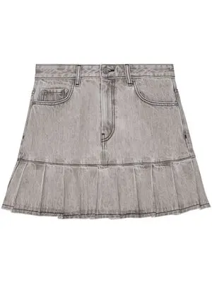 GANNI Denim Pleated Mini Skirt