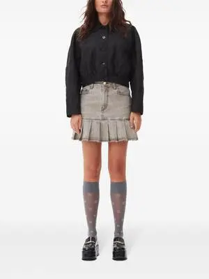 GANNI Denim Pleated Mini Skirt