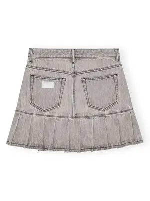 GANNI Denim Pleated Mini Skirt