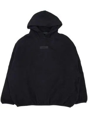 Fear Of God Panelled Hoodie With Front Logo Patch - Black
