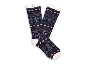 UGG UGG Leslie Graphic Crew Socks White