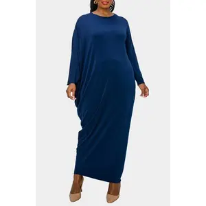 L I V D Louella Asymmetrical Maxi Dress - Navy