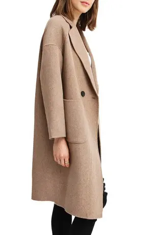 BELLE & BLOOM Double-breasted Wool-blend Coat