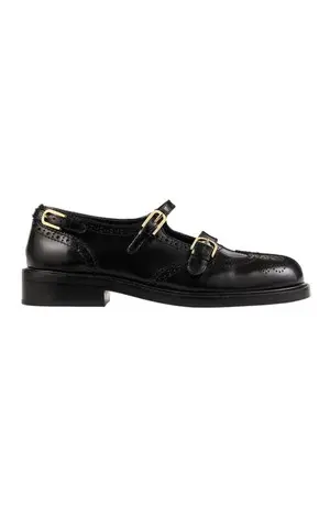 Sandro Mary Jane Leather Loafers - Black