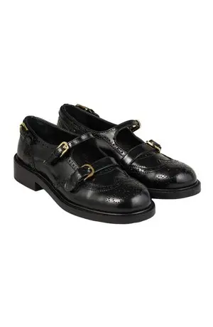 Sandro Mary Jane Leather Loafers - Black