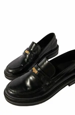 Maje Leather Loafers - Black