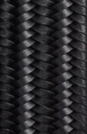 Nordstrom Diego Woven Leather Stretch Belt - Black