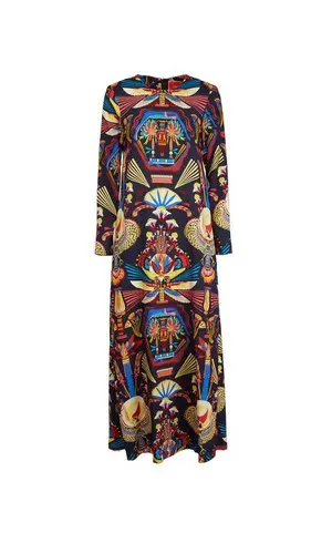 La DoubleJ Long Sleeve Swing Maxi Dress - Nephthys Navy