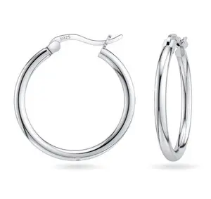 DONATELLO GIAN Name' Sterling Hoop Earrings - Silver