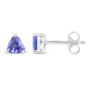 DONATELLO GIAN Sterling Silver Trillion Stud Earrings - Tanzanite
