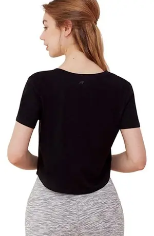 REBODY Knot Your Race V-neck Top - Black