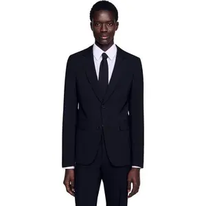 Sandro Virgin Wool Suit Jacket - Black