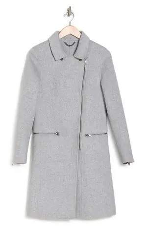 BELLE & BLOOM Wool Blend Longline Coat - Grey Marl