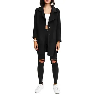 BELLE & BLOOM Ex-boyfriend Wool Blend Oversized Jacket - Black