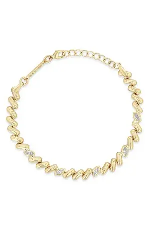 Zoe Chicco 14k Gold Diamond San Marco Chain Bracelet - 14k Yellow Gold