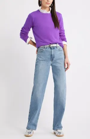 Caslon Cashmere Crewneck Sweater - Purple Tilandia