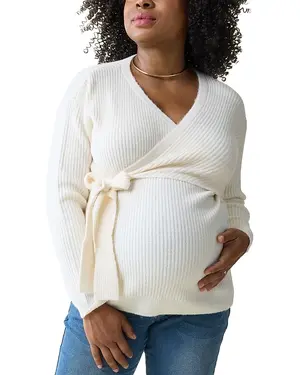 INGRID & ISABEL Nursing Wrap Sweater - Cream