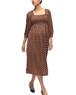 INGRID & ISABEL The Breeze Maternity Dress - Dot Chocolate
