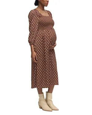 INGRID & ISABEL The Breeze Maternity Dress - Dot Chocolate
