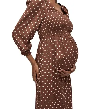 INGRID & ISABEL The Breeze Maternity Dress - Dot Chocolate