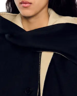 Sandro Jalen Wool Hooded Coat