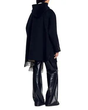 Sandro Jalen Wool Hooded Coat