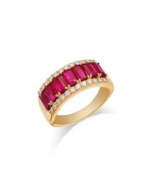 Bloomingdale'S Ruby And Diamond Band - Pink/gold