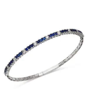 Bloomingdale'S Sapphire & Diamond Bangle Bracelet