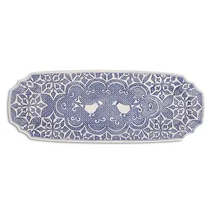 VIETRI Uccello Blu Long Oval Platter - Light/pastel