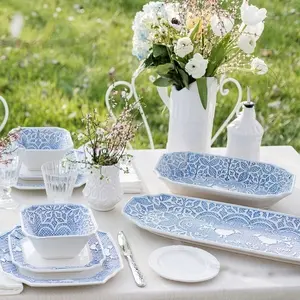 VIETRI Uccello Blu Long Oval Platter