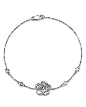 Bloomingdale'S Diamond Flower Station Bracelet - White
