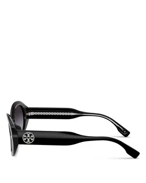 Tory Burch Miller Oval Sunglasses, 53mm - Black