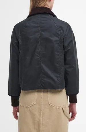 Barbour Beadnell Crop Waxed Cotton Jacket - Sage/ancient