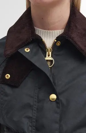 Barbour Beadnell Crop Waxed Cotton Jacket - Sage/ancient