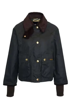 Barbour Beadnell Crop Waxed Cotton Jacket - Sage/ancient