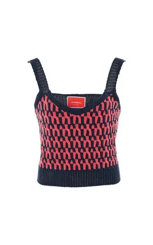 La DoubleJ Winset Cropped Knit Top - Navy