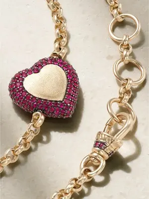 LUCY DELIUS Love Special Rhodium-plated 14-karat Ruby Bracelet