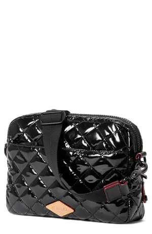 Mz Wallace Small Metro Quilted Camera Bag - Black Lacquer