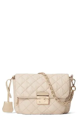 Mz Wallace Small Crosby Lock Quilted Nylon Crossbody Bag - Buff