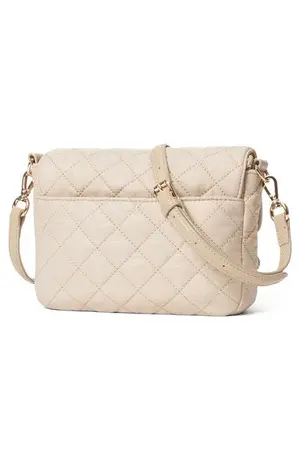 Mz Wallace Small Crosby Lock Quilted Nylon Crossbody Bag - Buff