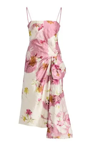 Erdem Draped Bow Midi Dress
