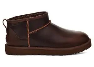 UGG Classic Ultra Mini Lthr Regen Boots - Ironwood